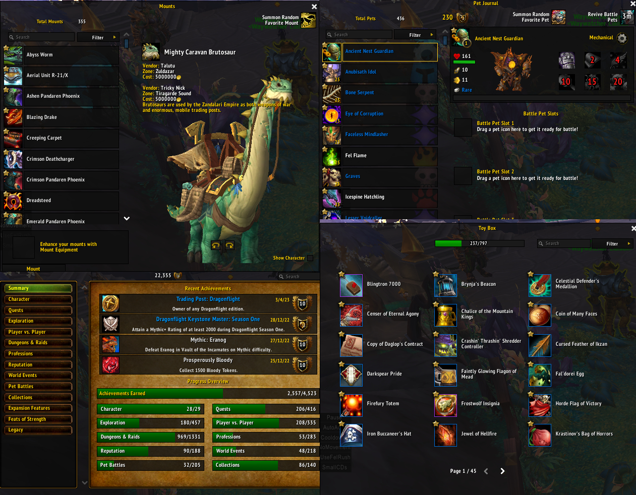SOLD - 6x Mop Cms - Mage Towers - Ah Mount - 355 Mounts - 22K Achi ...